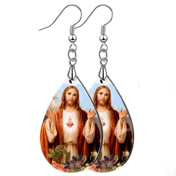 Jewelry | Catholic Jesus Sacred Heart Earrings | Poshmark